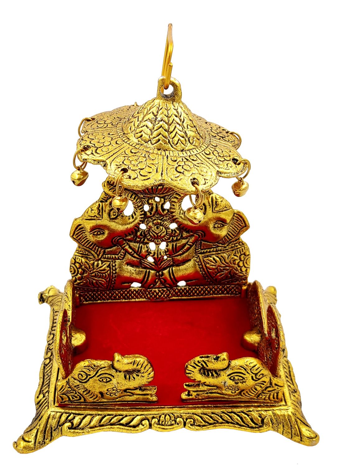 Metal Singhasan (Gold Throne Chowki with Canopy): Platform for Temple ...