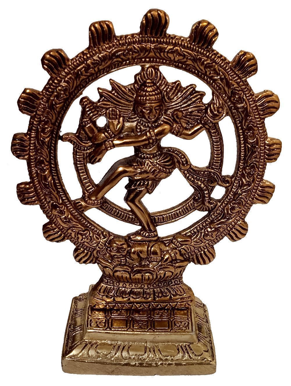 Metal Statue Nataraja: Golden Idol Of Siva In Cosmic Dance (12515)