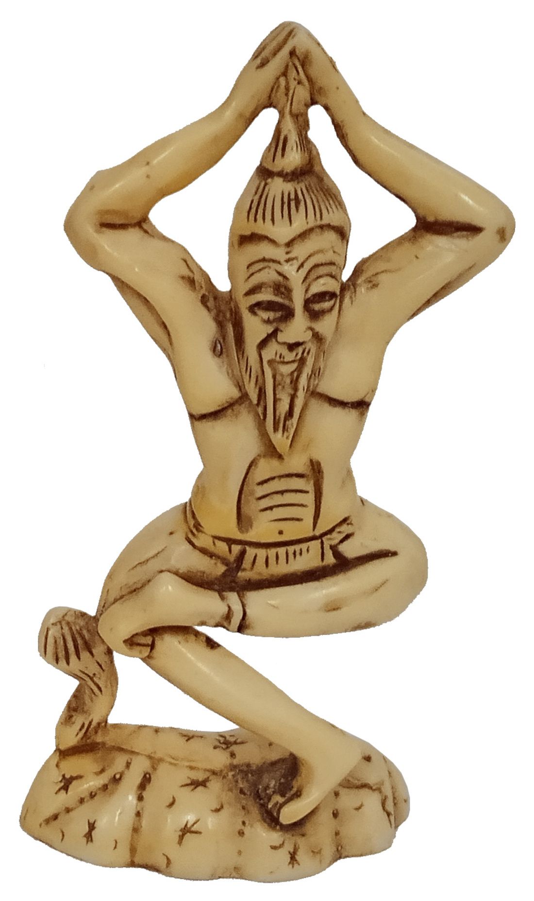 Resin Statue Yoga Guru in Yog Asana Stretch Exercise Pose: Stone Finish ...
