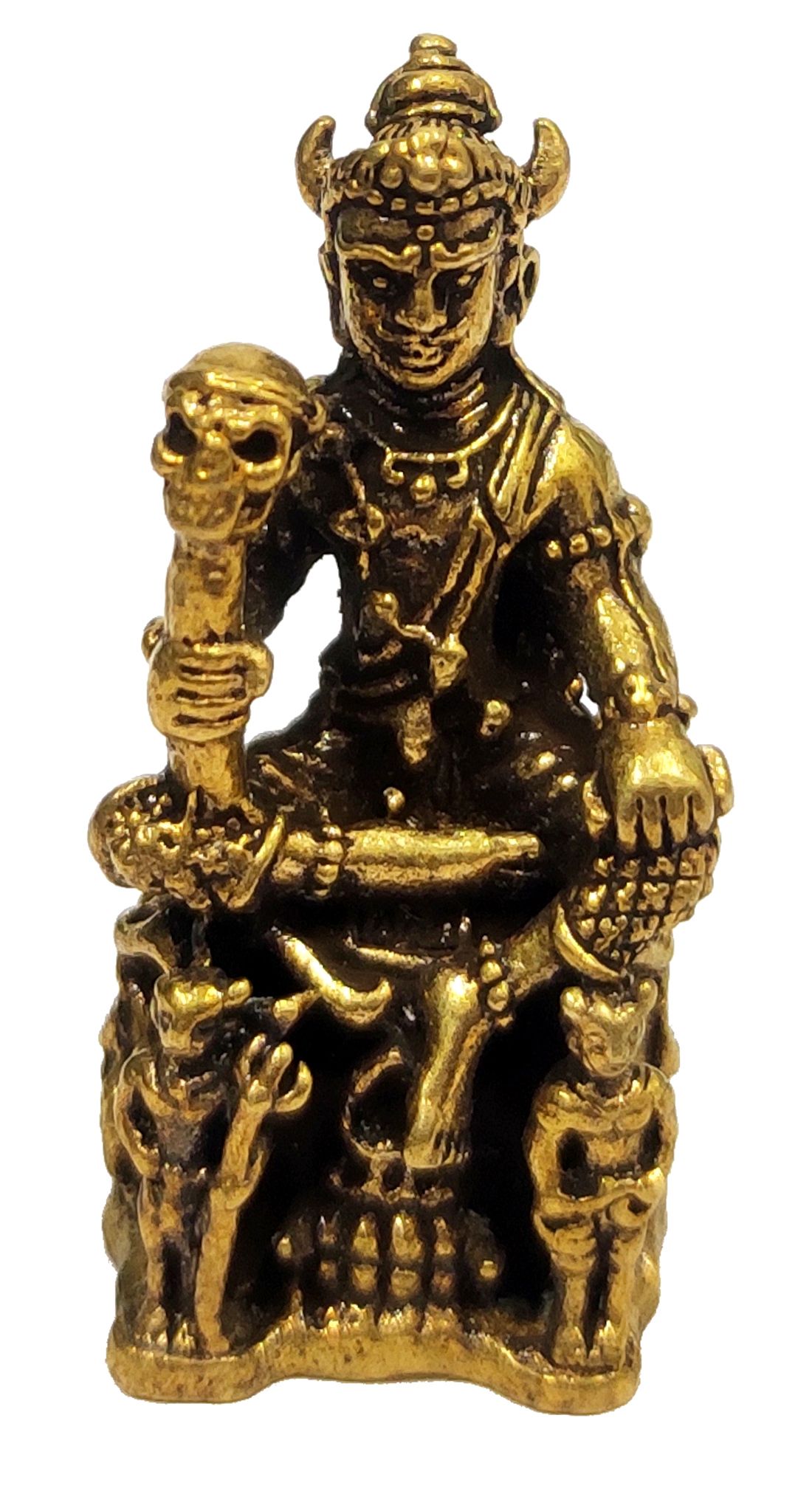 Rare Miniature Brass Idol Yama Yamaraja God of Death & Justice ...